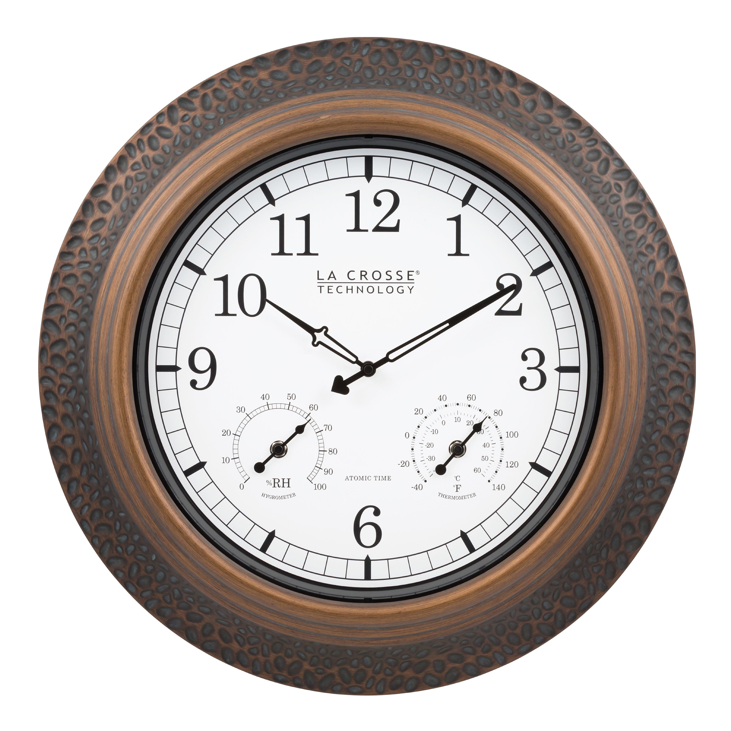 433-3256A 21" Indoor/Outdoor Atomic Metal Wall Clock