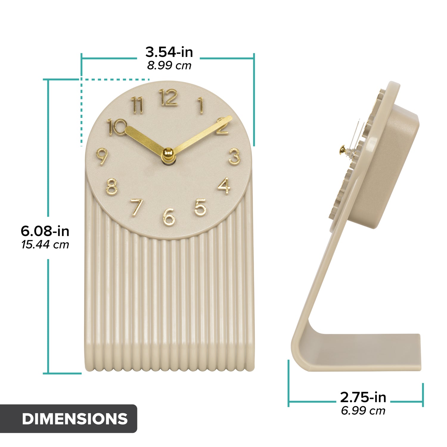 437-3015SW Grooves Tabletop Clock - Soft White