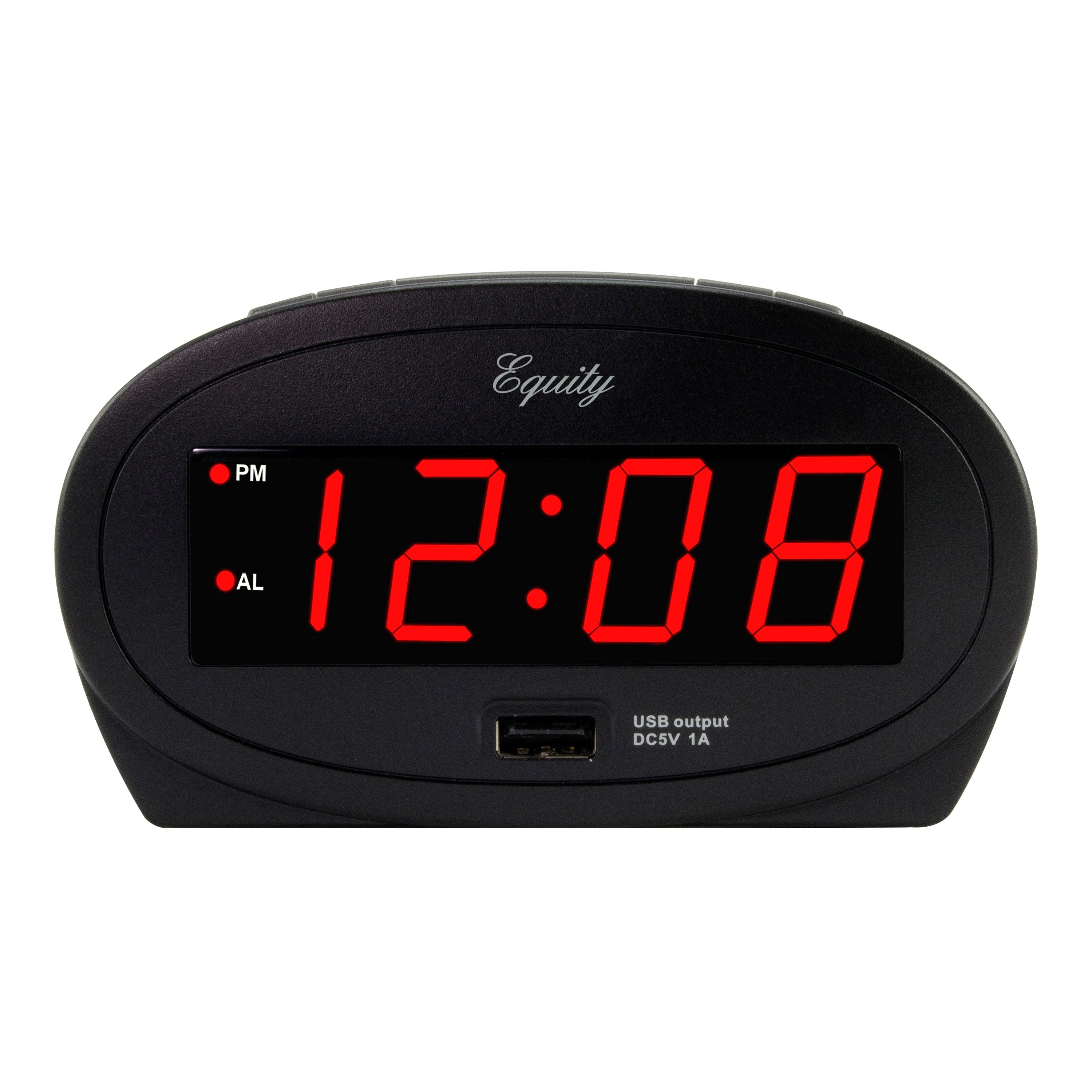 30024 .9 inch Red LED Alarm Clock with USB Charging Port – La Crosse ...