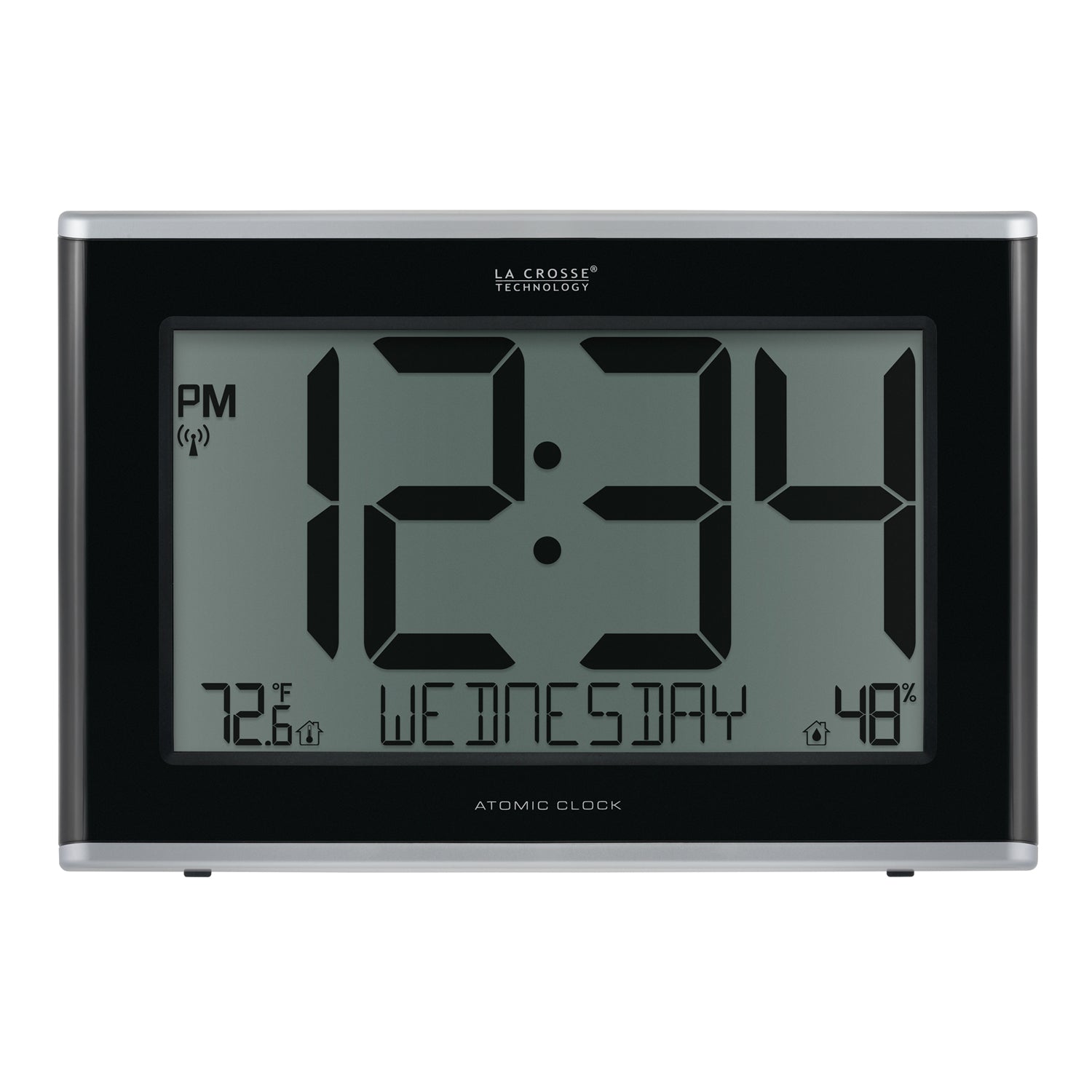 513-05867 Jumbo Atomic Wall Clock with Indoor Temp and Humidity