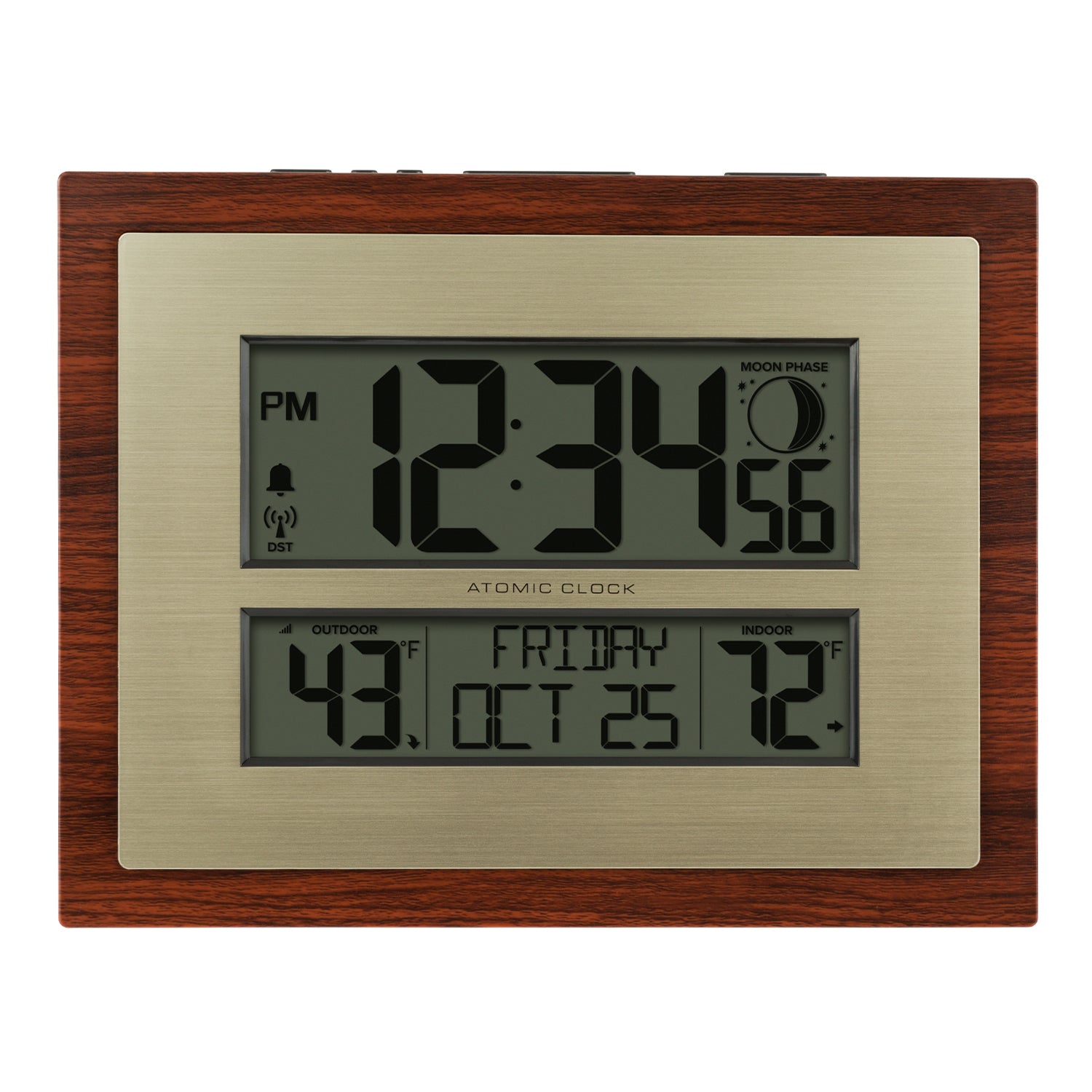 W86111V2 Atomic Digital Wall Clock with Moon Phase