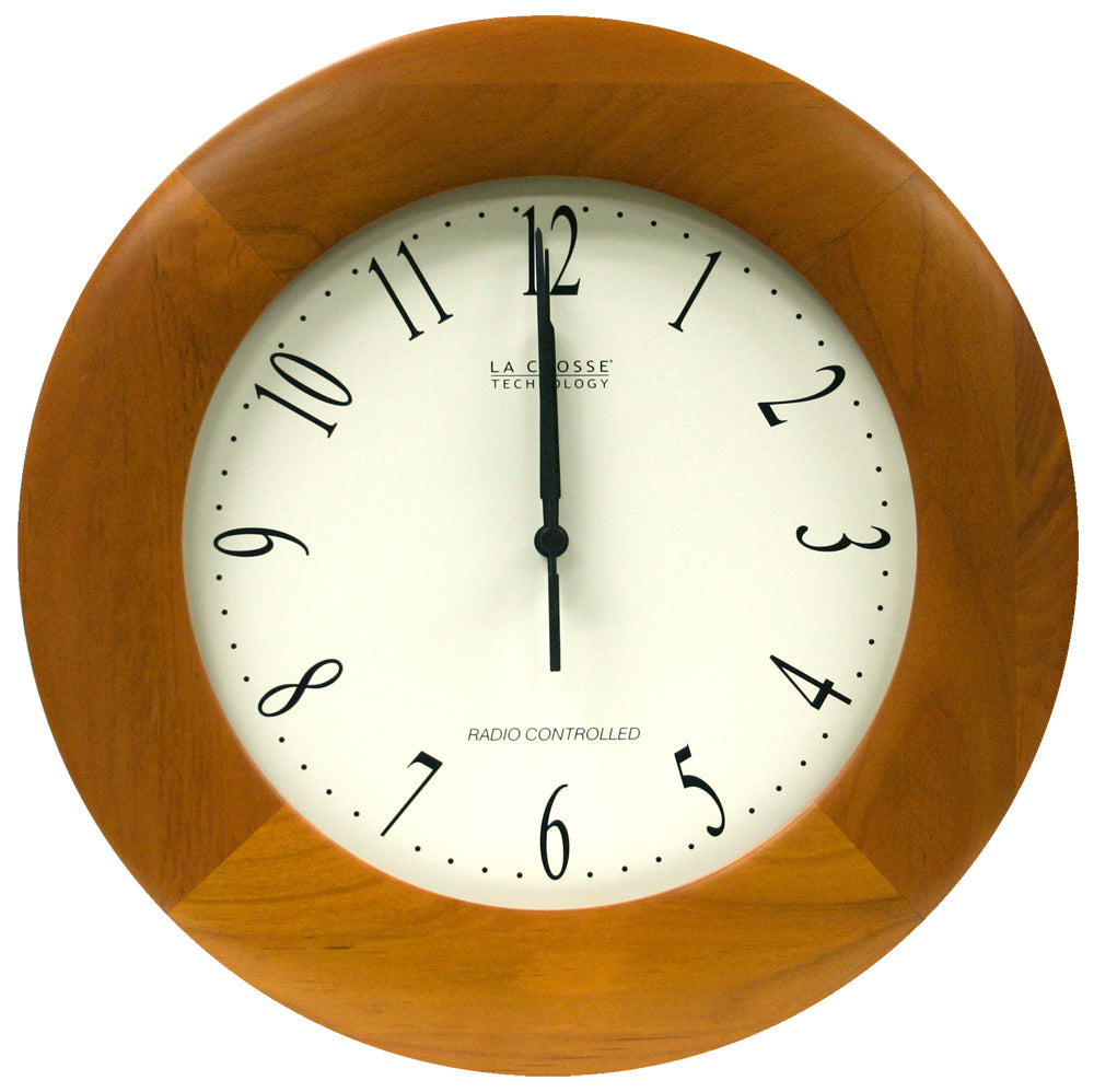 WWVB 12 in Cherry Wall Clock
